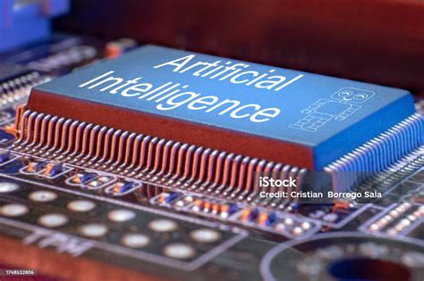Close Up Of An Electronic Circuit Board With Ai Microchips Artificial Intelligence Concept And