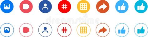 Social Media Generic Reaction Icons Set Social Media Dating Icons