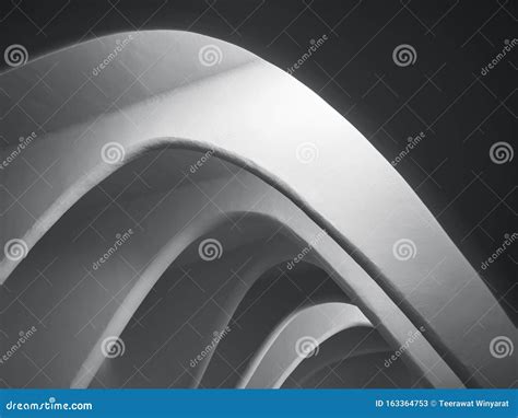 Architecture Details Ceiling Curve Space Cement Wall Texture Abstract Background Stock Image