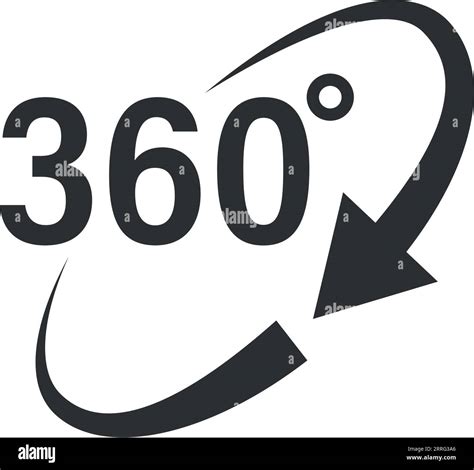 360 degrees icon in flat style rotate symbol vector illustration on