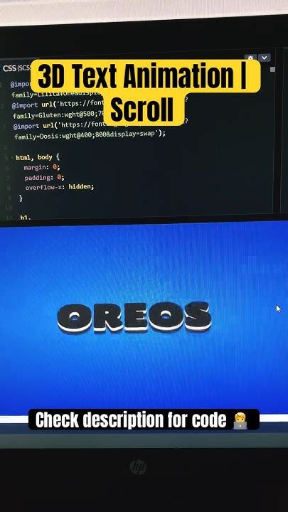 3d Text Animation Html Css Tutorials Htmlandcss Shorts Youtube