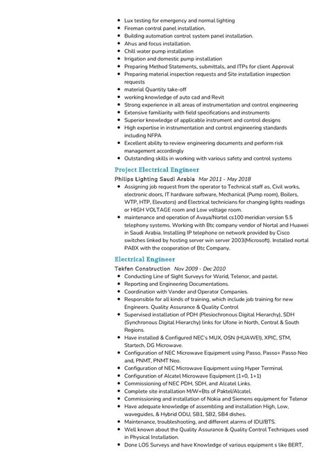 Sr Electrical Engineer Resume Example In 2026 Resumekraft