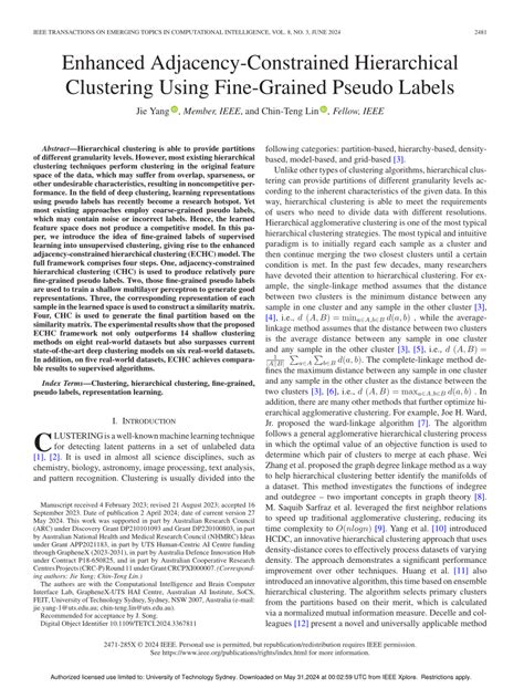 Pdf Enhanced Adjacency Constrained Hierarchical Clustering Using Fine