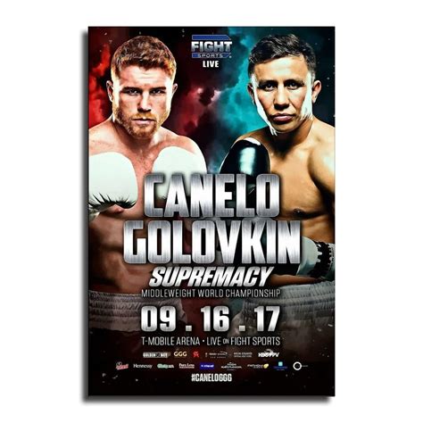 Hyynn Canelo Alvarez Vs Ggg Fight Boxing Poster Decorative Painting Canvas Wall Art Living Room