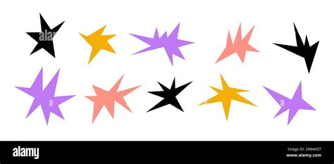 Sharp Shapes Collection Bright Irregular Sparks And Twinkles Set