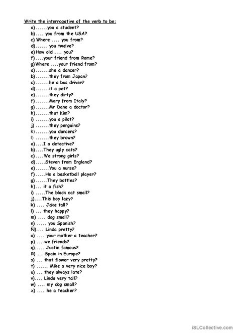 Verb To Be Interrogative Worksheet New Board Grammar Worksheets Eroppa