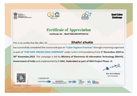 Shailvi Shukla On Linkedin Staysafeonline Cyberhygiene Meity Cdachyderabad