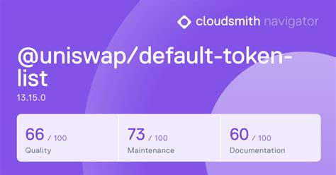 uniswap default token list 13 15 0 npm package quality