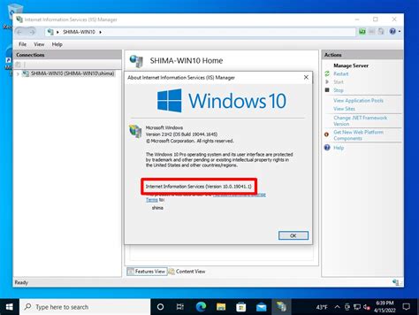 Windows 10 Pc：internet Information Services Iis Version Confirmation