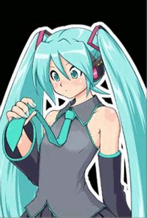 Xbooru Animated Animated  Aqua Eyes Aqua Hair Big Breasts Blush