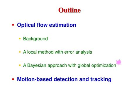 Ppt Robust Visual Motion Analysis Piecewise Smooth Optical Flow And