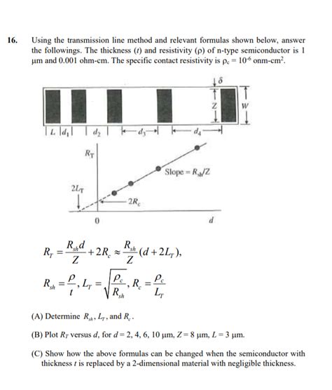 Solved 6 Using The Transmission Line Method And Relevant