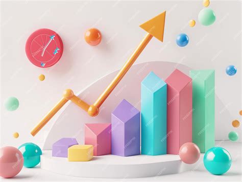 Columnar Line Financial 3d Data Chart Premium Ai Generated Image