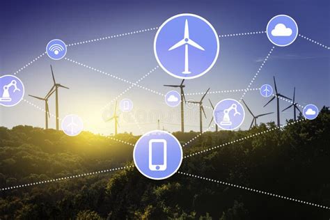 Renewable Energy And Internet Of Things Smart Green Wind Energy Factory Smart Grid Future