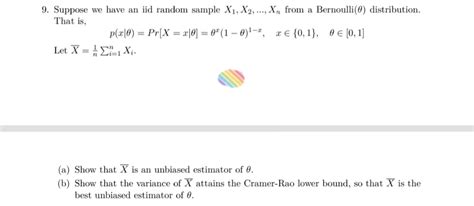 Solved Suppose We Have An Iid Random Sample X X Dots Xn Chegg