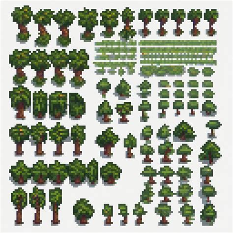 Pixel Art Of Lush Pixel Forests And Bushes Premium Ai Generated Image