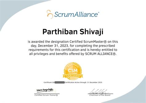 Parthiban Shivaji Pmp® On Linkedin Scrummaster Agile Certificationachieved