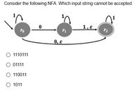 Answered Consider the following NFA Which input string cannot be accepted ro ɛ O