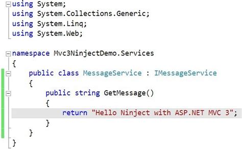 Dependency Injection In Aspnet Mvc 3 Using Ninject