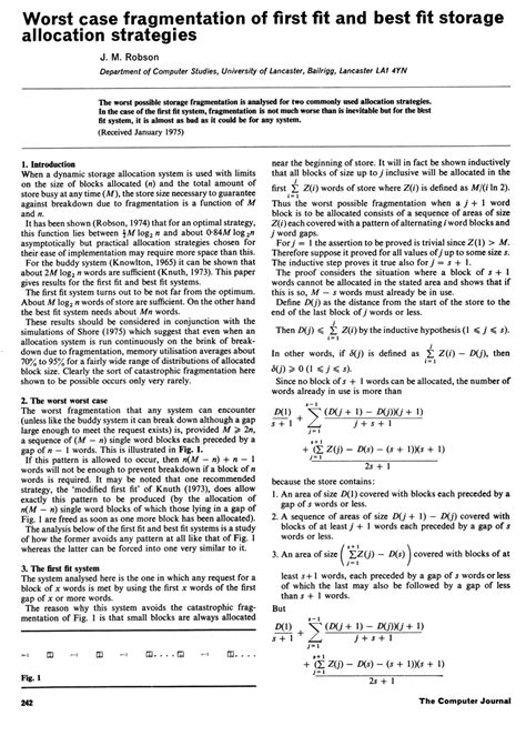 Pdf Worst Case Fragmentation Of First Fit And Best Fit Storage Allocation Strategies