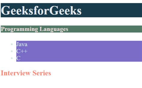 HTML Color Styles And HSL GeeksforGeeks