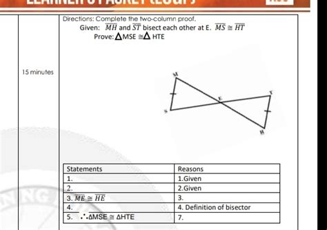 solved directions complete the two column proof given overline mh