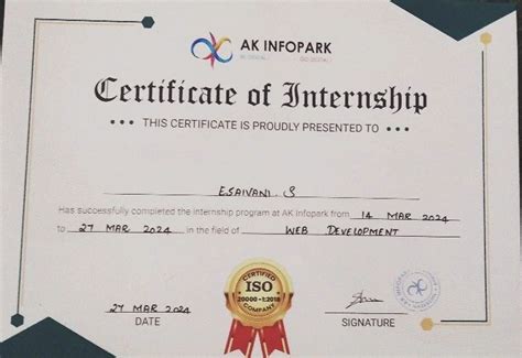 Esai Vani On Linkedin Webdevelopment Internship Ak Frontenddevelopment Backenddevelopment