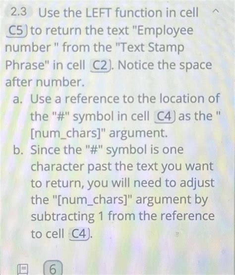Solved 23 ﻿use The Left Function In Cell C5 ﻿to Return The