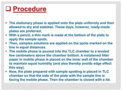 Ppt On Thin Layer Chromatography Principle System Components Procedure