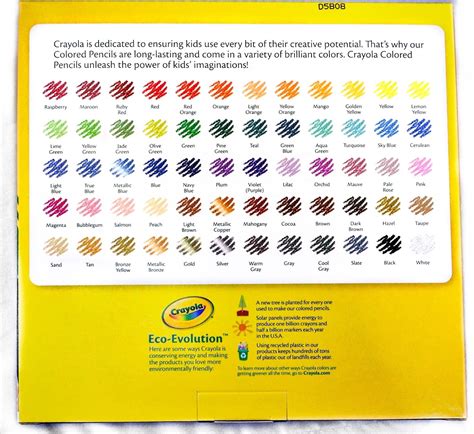Crayola Color Chart With Names