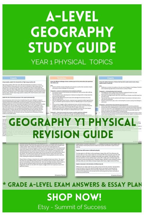 A Level Geography Revision Guide Year Physical Topics Exam Question And Essay Plans A