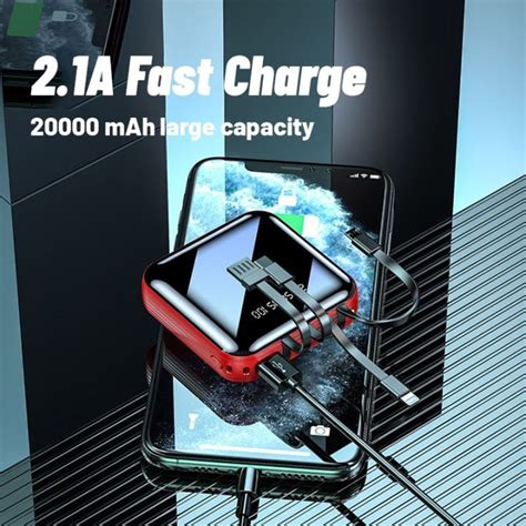 Sg Ready Stock Mini Power Bank Mah Latest Super Fast Charging Built In Cables Digital