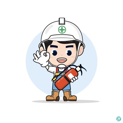 안전 캐릭터 소화기 일러스트 Ai 다운로드 Download Safety Character Fire Extinguisher Vector 어반브러시