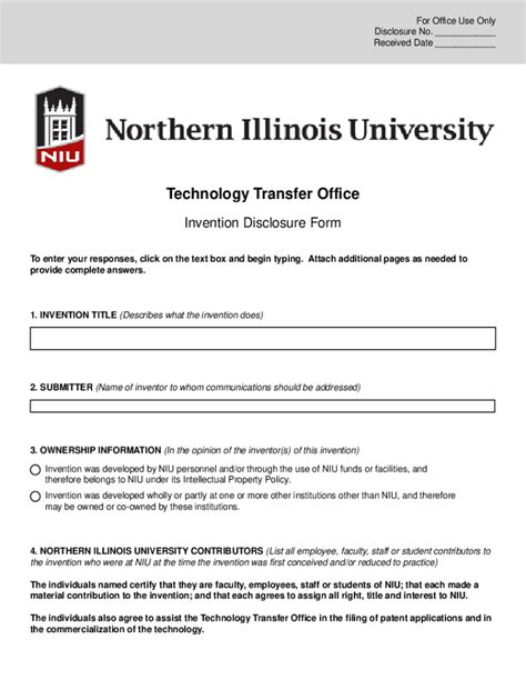 Fillable Online Invention Disclosure Form Example Fill Online