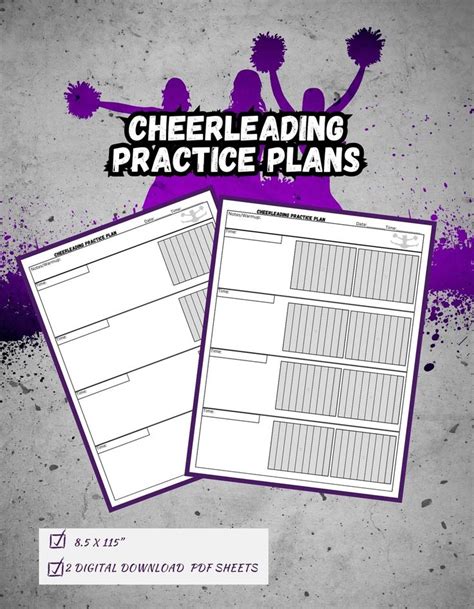 Cheerleading Practice Plan Sheets 85x11 2 Digital Downloads Cheer