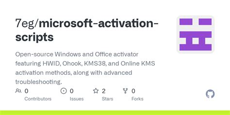 Github 7egmicrosoft Activation Scripts Open Source Windows And