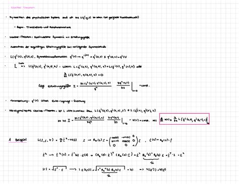 Noether Theorem Und Indexrechnung Noether Theorem · Symmetrien Des Physikalischen Systems Sind