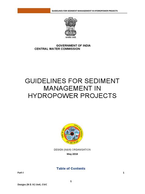Guidelines For Sediment Management In Hydropower Projects Cwc 2018