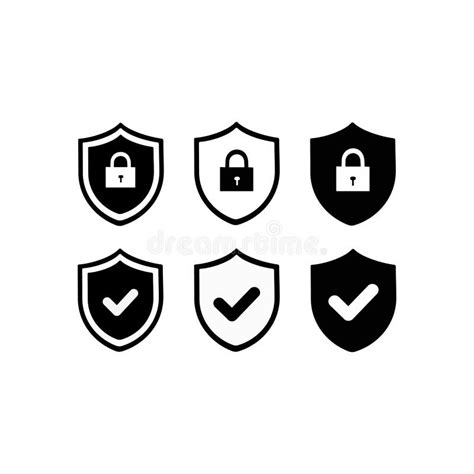 Security Guard Lock Vector Symbol Security Shield Vector Design Illustration Black Security