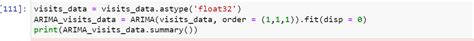 Python ARIMA Throws Value Error The Model Specification Cannot Be Estimated Stack