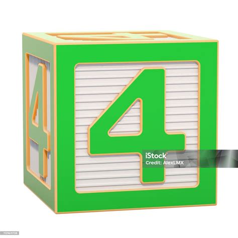 Abc 알파벳 나무 블록 번호 4입니다 흰색 배경에 고립 된 3 차원 렌더링 0명에 대한 스톡 사진 및 기타 이미지 0명