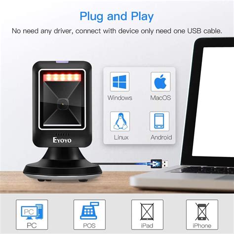 Eyoyo 2d 1d Desktop Barcode Scanner Platform Scanner With Automatic Sensing Scanning