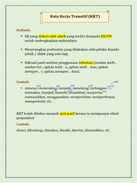Definisi Kata Kerja Transitif Dan Tak Transitif Pdf