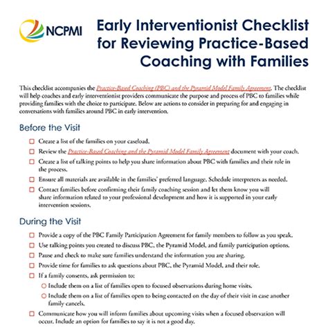 Program Implementation Coaching National Center For Pyramid Model