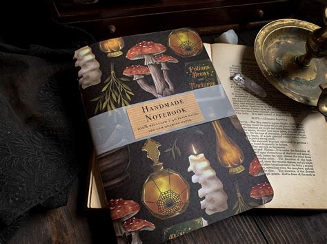 Witchy Apothecary Notebook A5 Handmade Sketchbook Dark Academia Cottagecore Goblincore Gothic