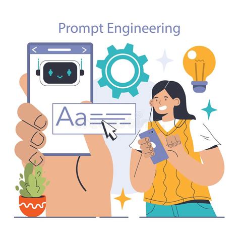 Prompt Engineers Writing A Command To A Artificial Neuron Network Stock Vector Illustration Of