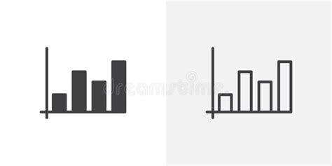 Chart Histogramline In Thin Line Black Color Flat Simple Vector Symbols Illustration Stock