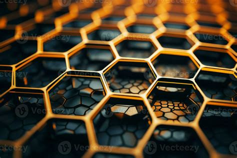 ai generated geometric hexagonal nano grid generate ai 35322462 stock