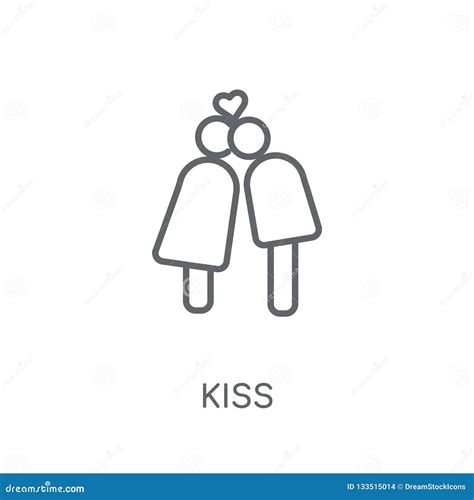 Kiss Linear Icon Modern Outline Kiss Logo Concept On White Back Stock Vector Illustration Of