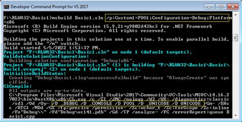 Command Line Compilation While Augmenting Preprocessor Defintion Microsoft Qanda